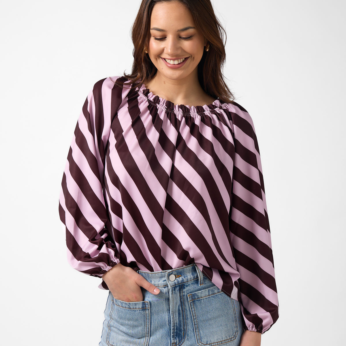 Morgan Blouse - Boysenberry Ripple – Stella+Gemma