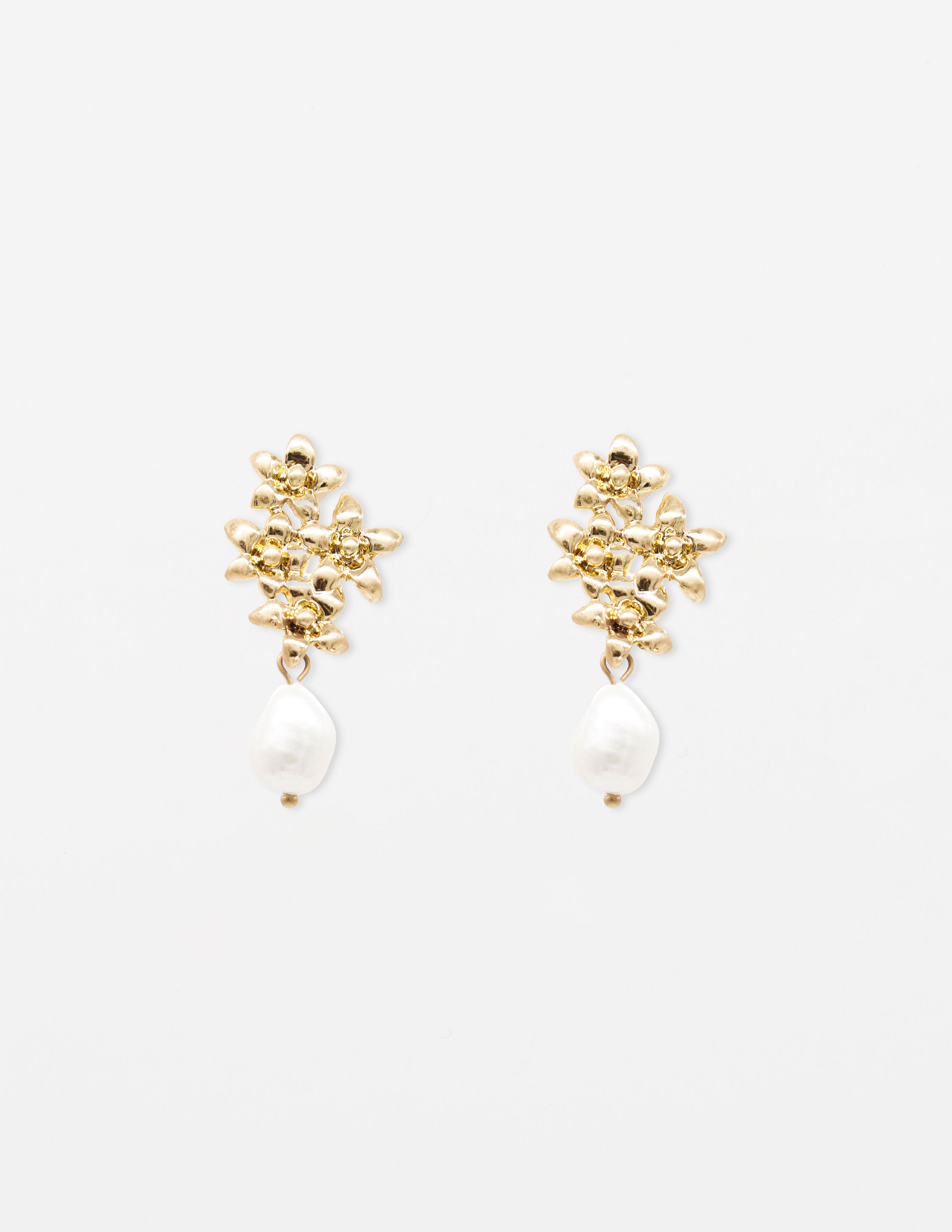 Flower and Stone Drop Earrings Stella Gemma